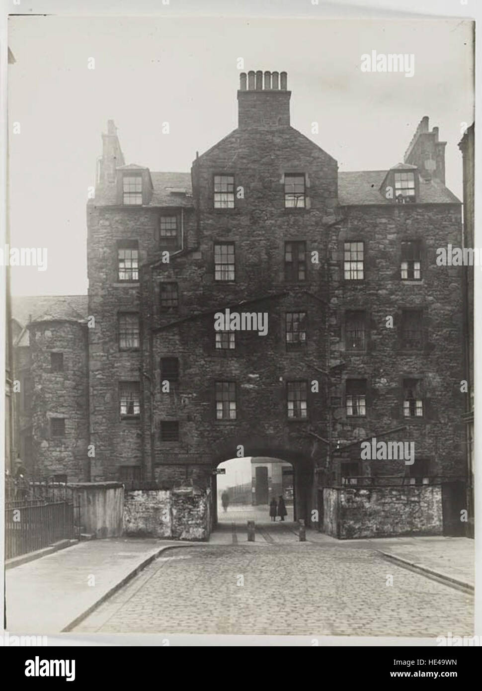 This historical image depicts Buccleuch Place, a street in Edinburgh ...