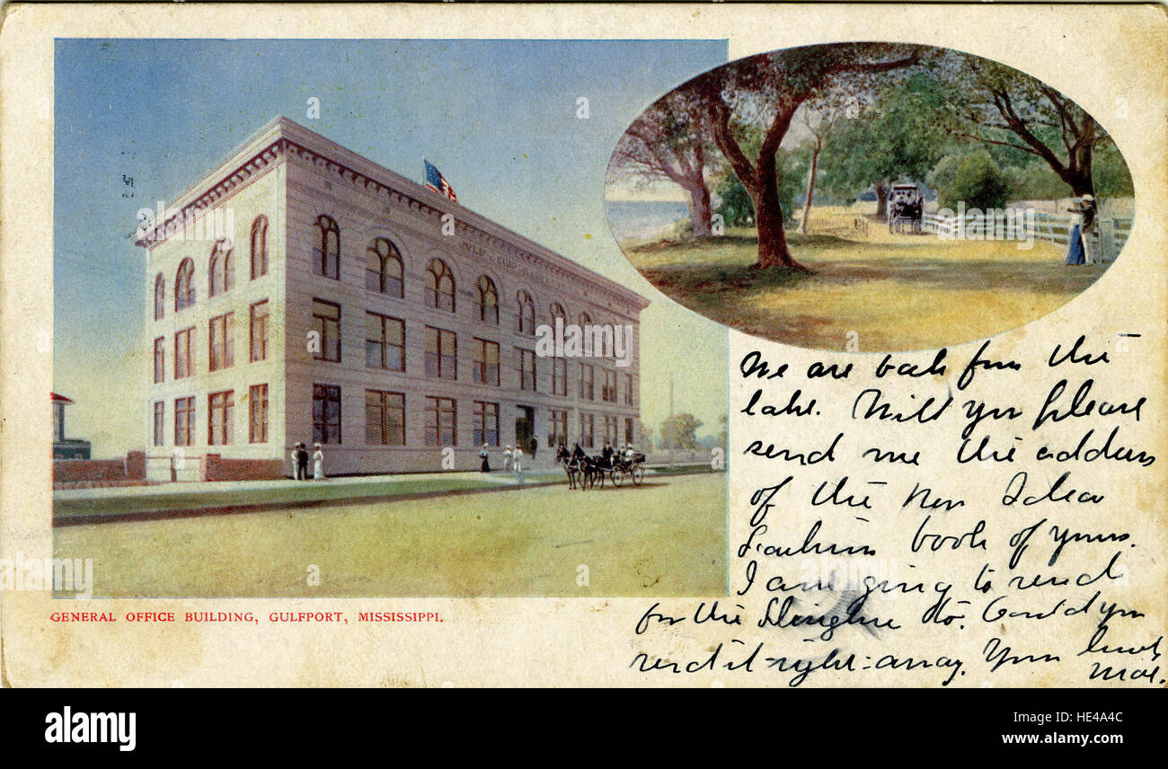 A historical photograph of the General Office Building in Gulfport ...