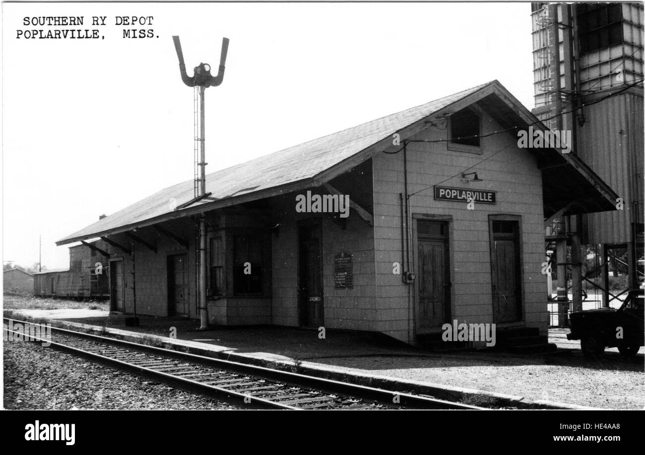Southern RY Depot, Poplarville, Miss Stock Photo - Alamy