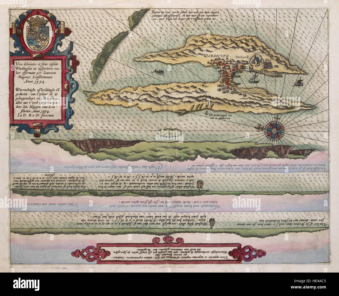 This historical map, created by Jan Huygen van Linschoten, shows the ...