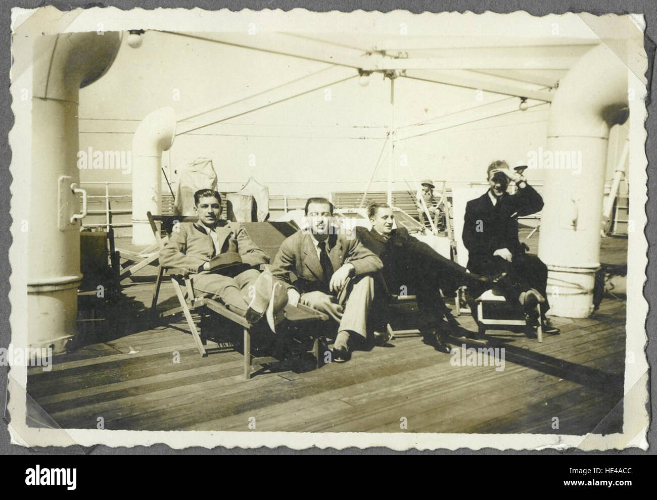This photograph depicts a historic moment in 1939, when travelers and ...