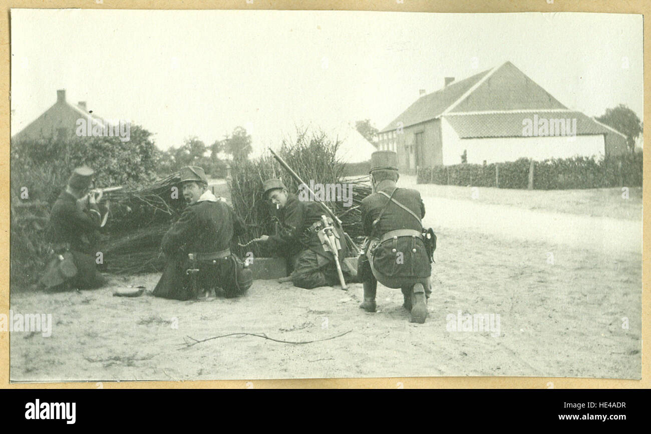 This historical photograph from August 1914 shows Belgian infantry ...