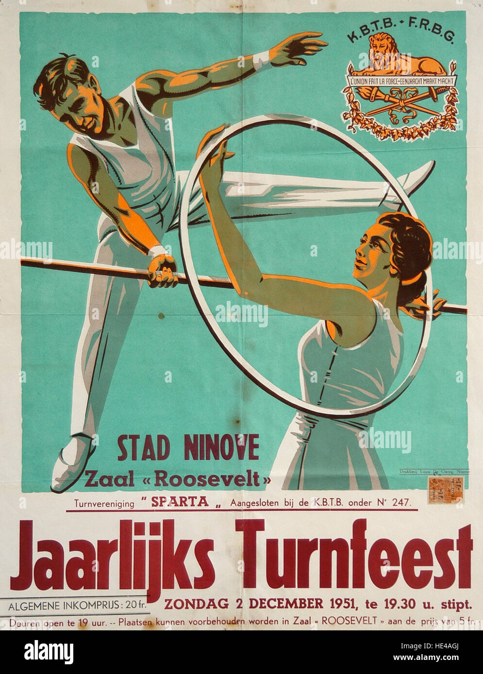 A 1951 historical image capturing the cultural practice of Turnen, a ...