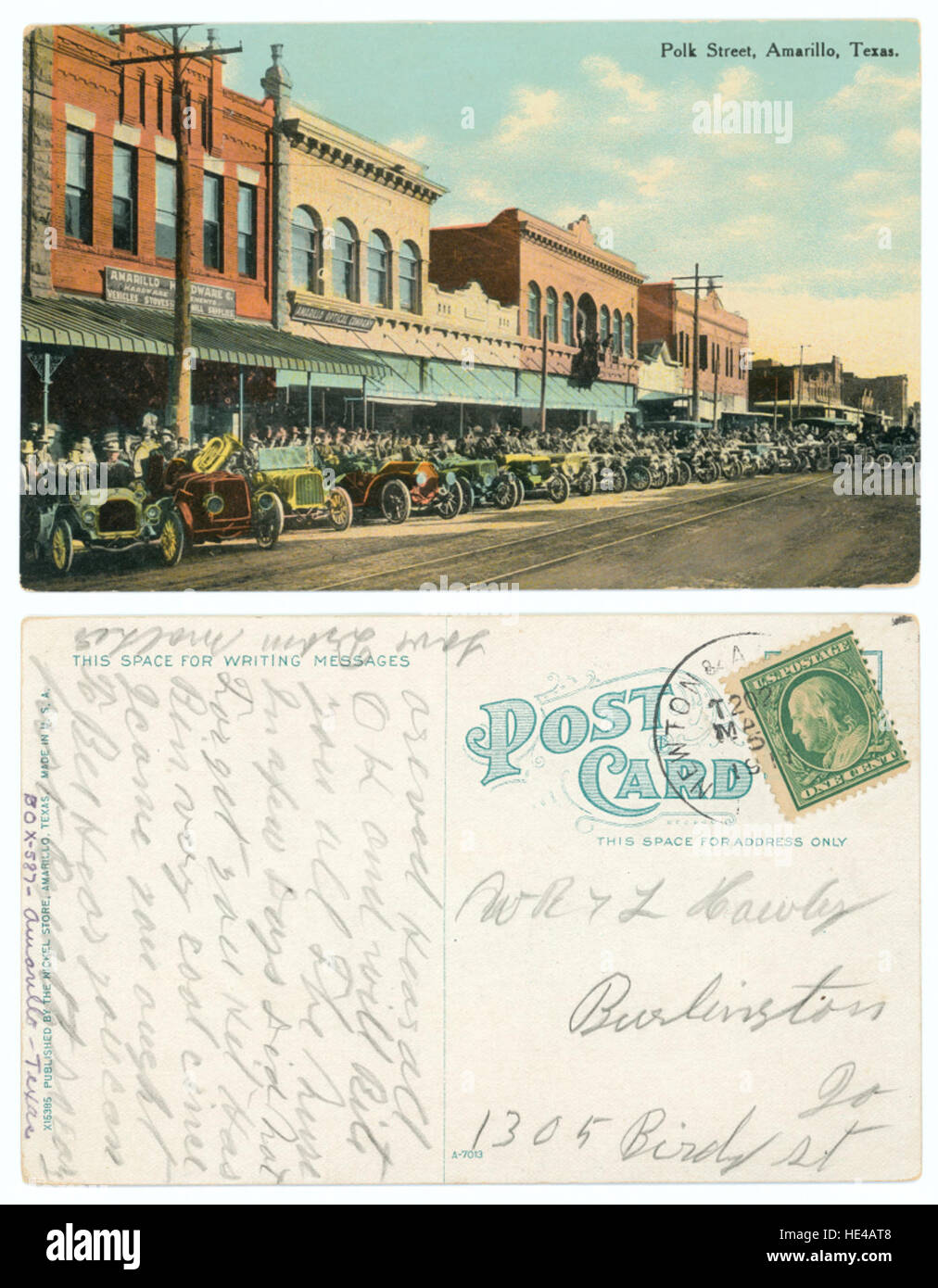 This historical photograph of Polk Street in Amarillo, Texas, captures ...