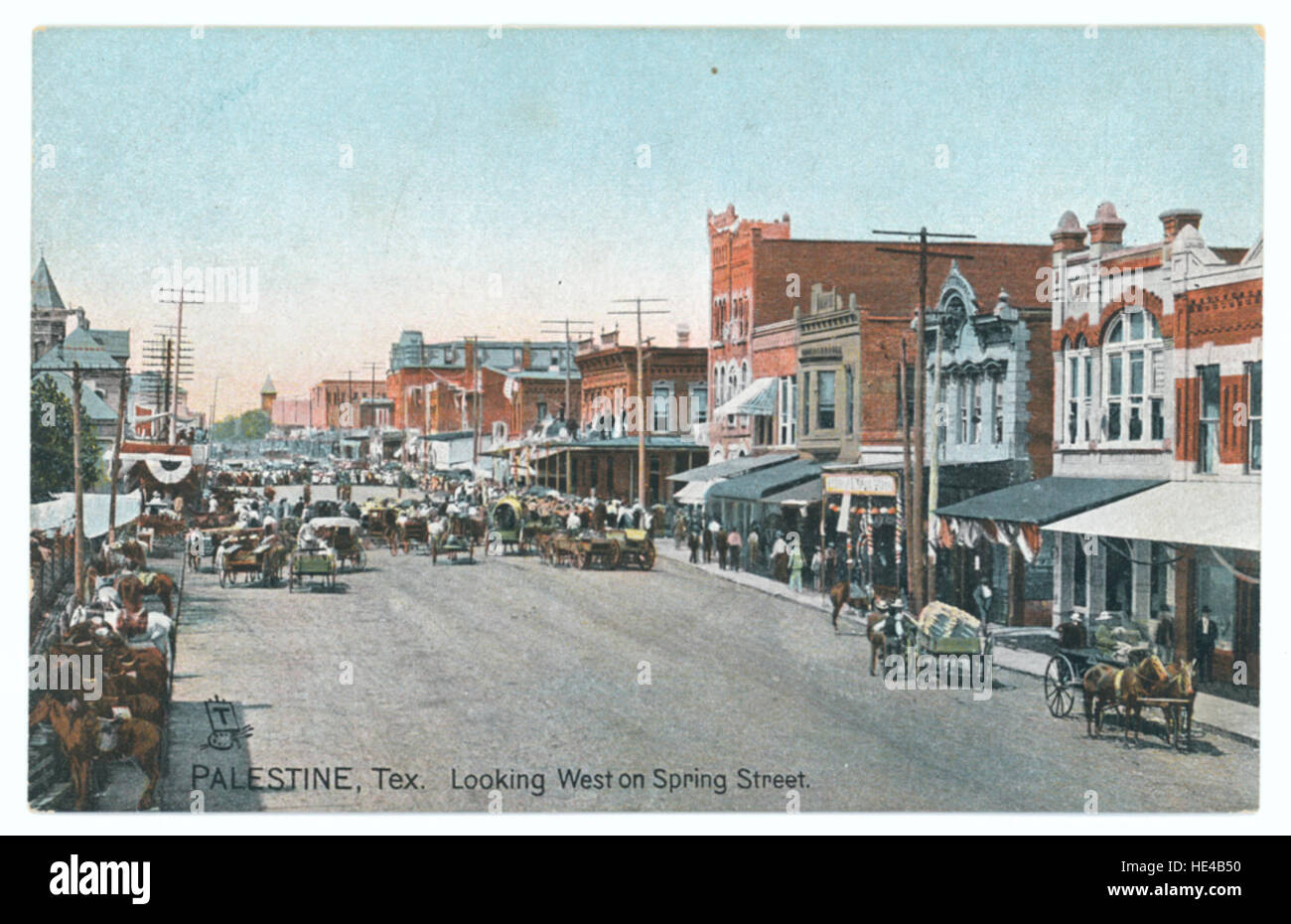 This historical image from Palestine, Texas, shows Spring Street ...