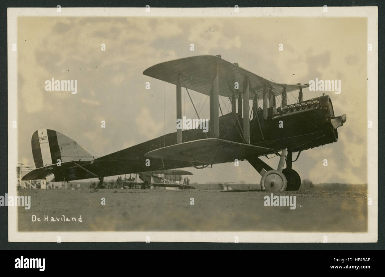 The DeHaviland DH.4 biplane, shown in this historical image, was an ...