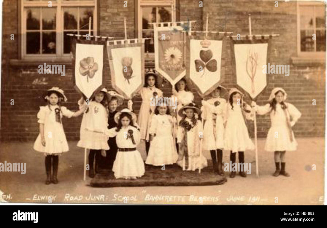 The image captures historical bannerette bearers, a group that carried ...