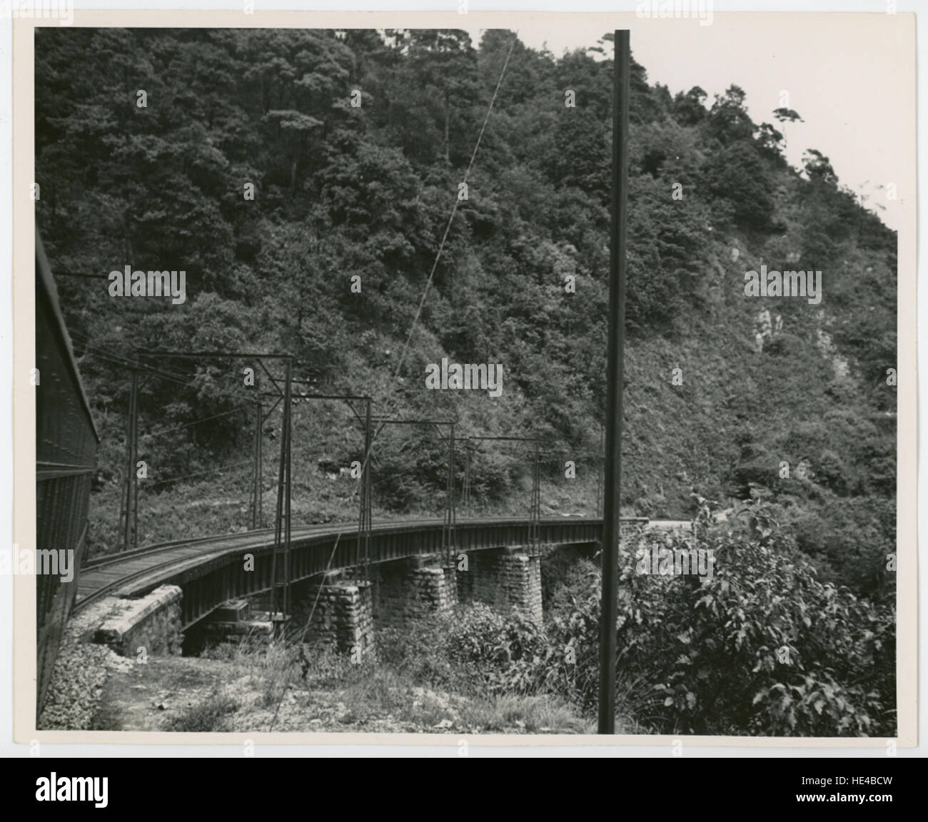 A historic image of a Mexican railroad bridge, showcasing the structure ...