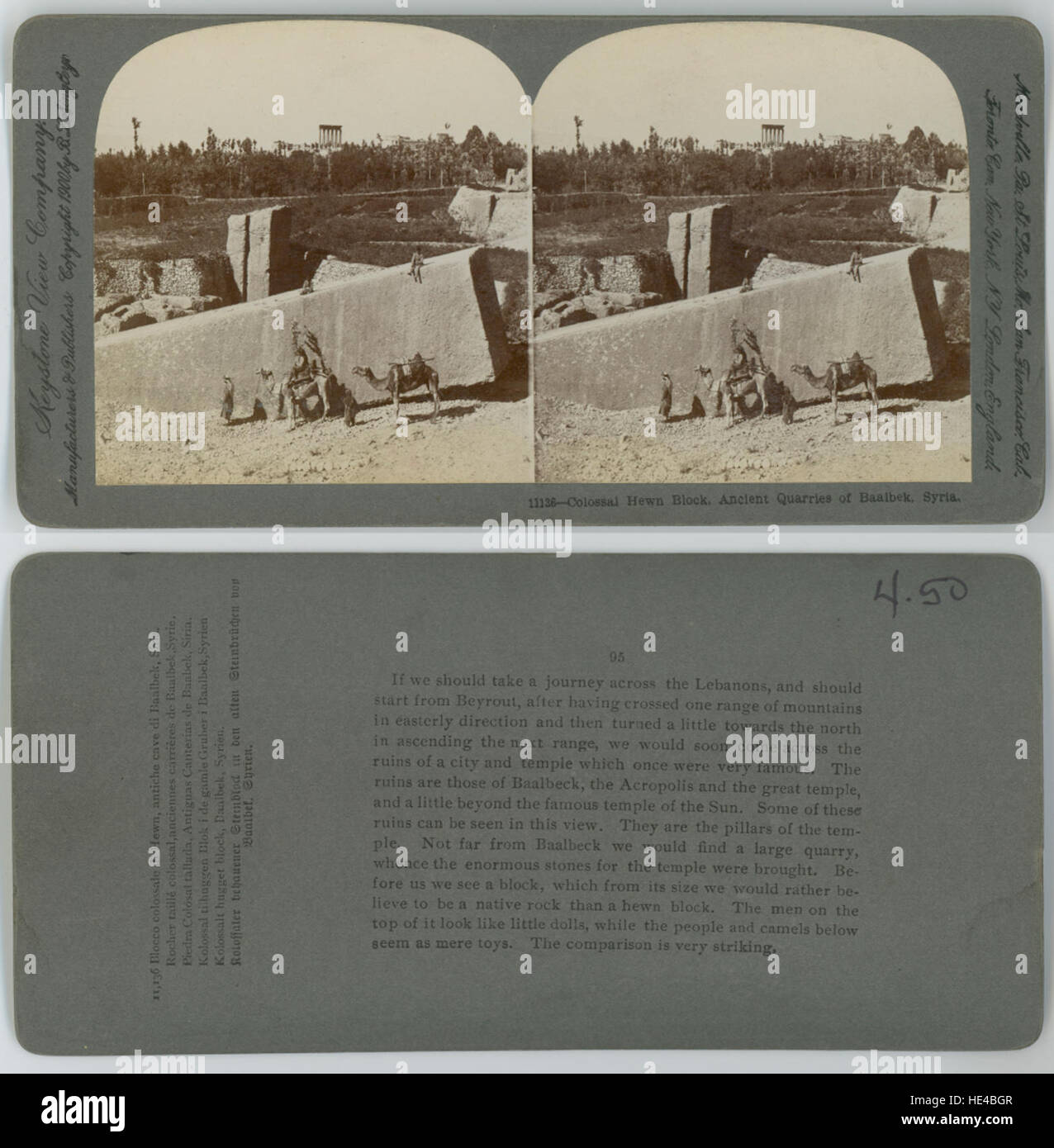 The Colossal Hewn Block in the ancient quarries of Baalbek, Syria, is a ...