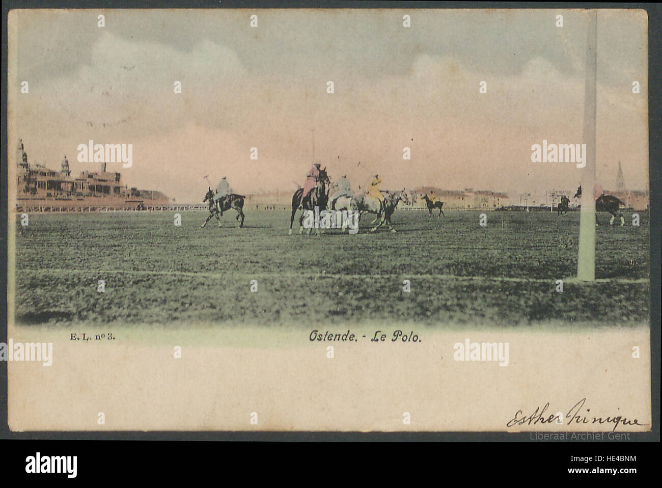This image captures a historic scene of horseback polo, showcasing the ...