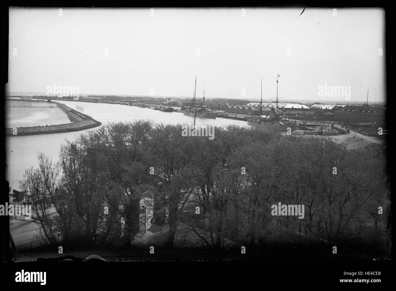 Nieuwediep, Den Helder, historical image of a Dutch naval base Stock ...