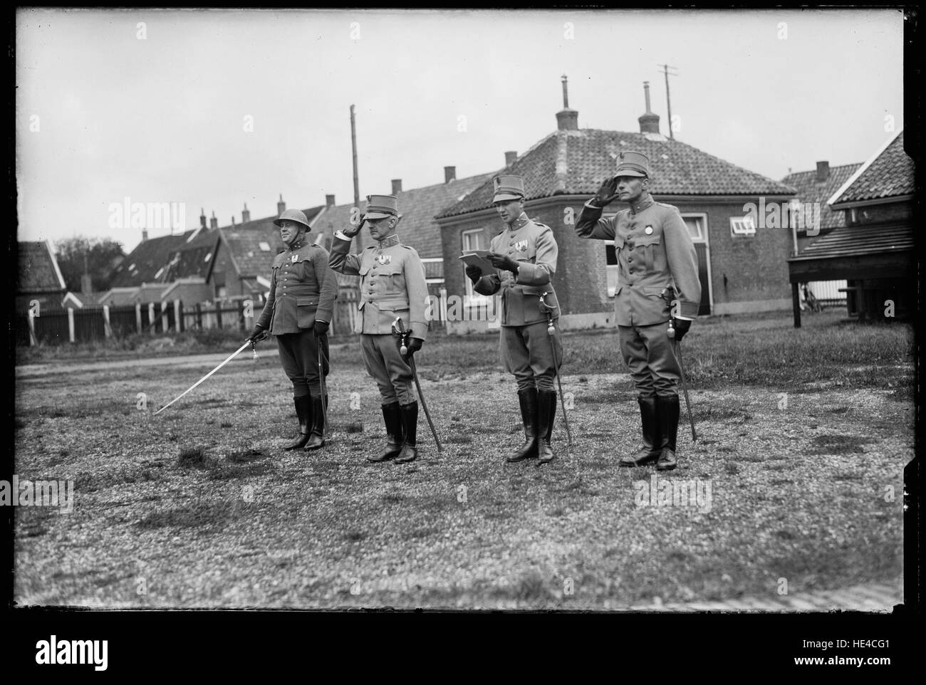 A historical photograph of Dutch Army officers, taken in Den Helder ...