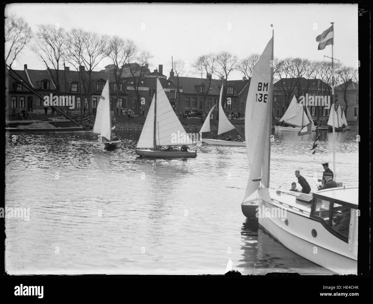 Sailing yachts in Den Helder, historical image Stock Photo - Alamy