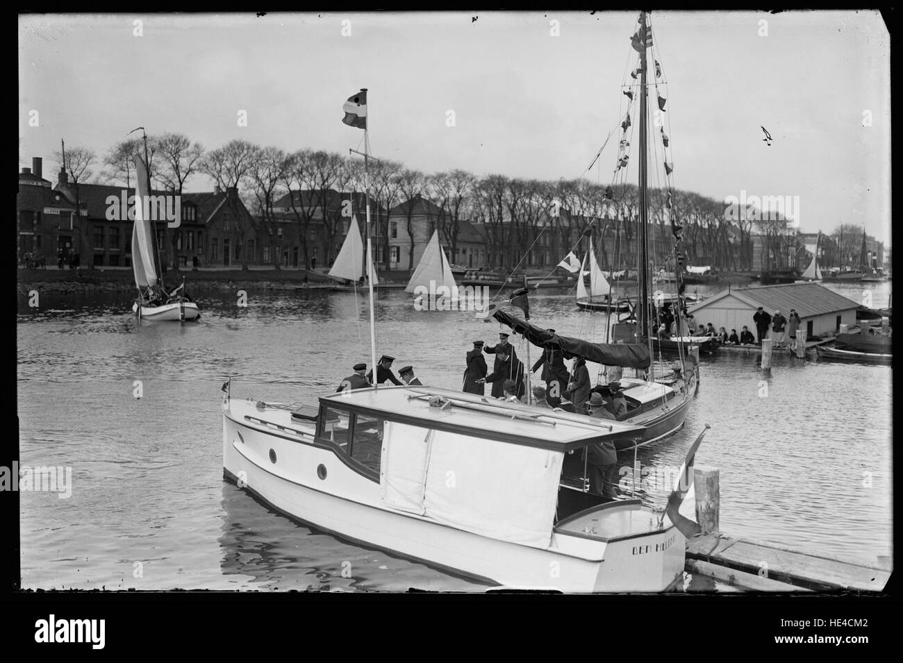 The motorboat and sailing yacht 'Avontuur' captured in Den Helder ...