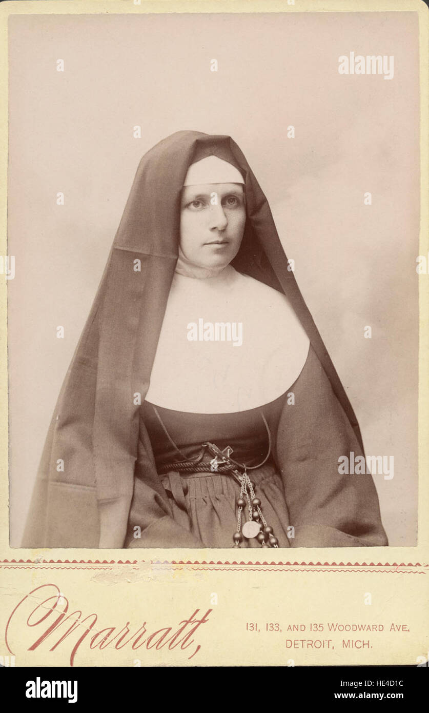 A carte de visite photograph of Sister Bernard Howell, a member of the ...