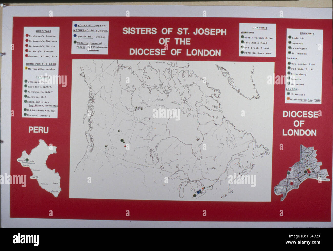 A map showing the missions of the Sisters of St. Joseph in the Diocese ...