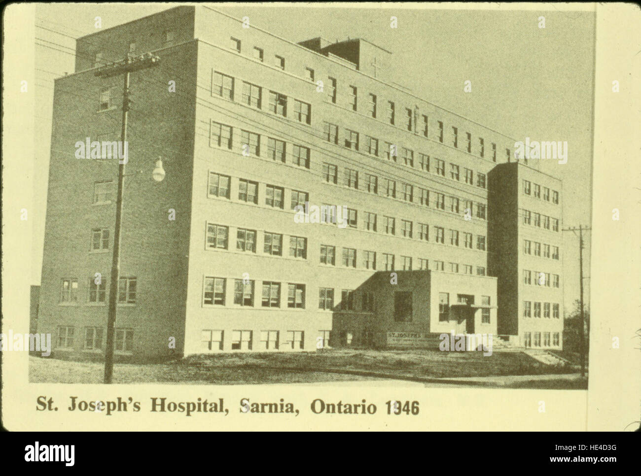 A photograph of St. Joseph's Hospital in Sarnia, Ontario, taken in 1946 ...