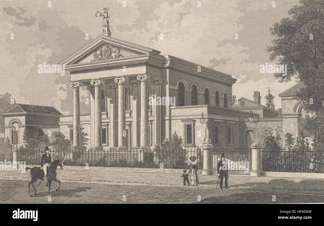 Photograph of the Sessions House, print from 1830, historical image ...