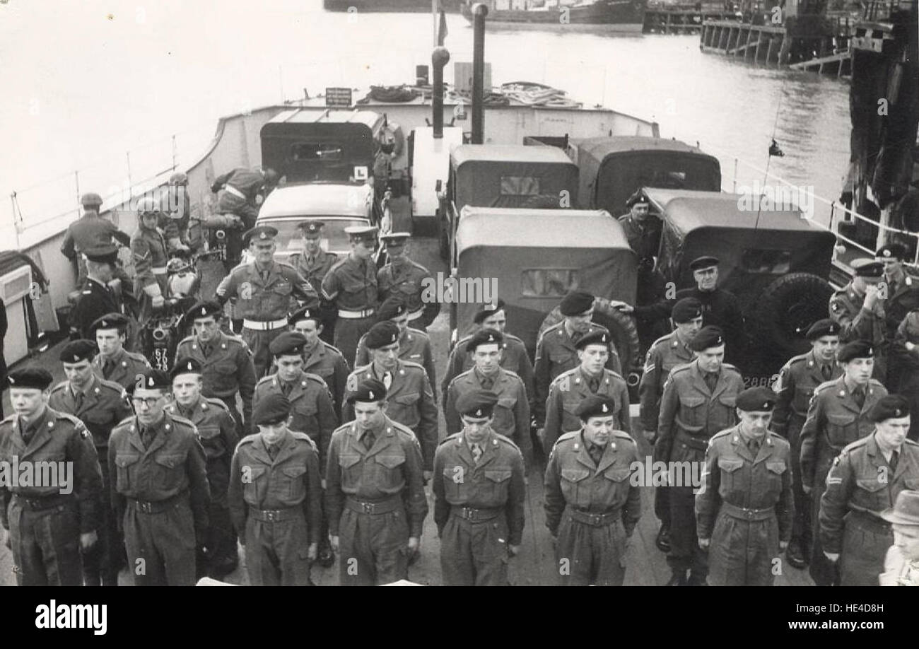 Civil defence personnel in formation on board the Humber ferry Stock ...