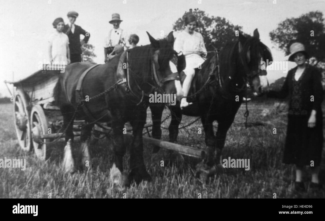 A vintage photograph from East Yorkshire around 1910 showing a wagon ...