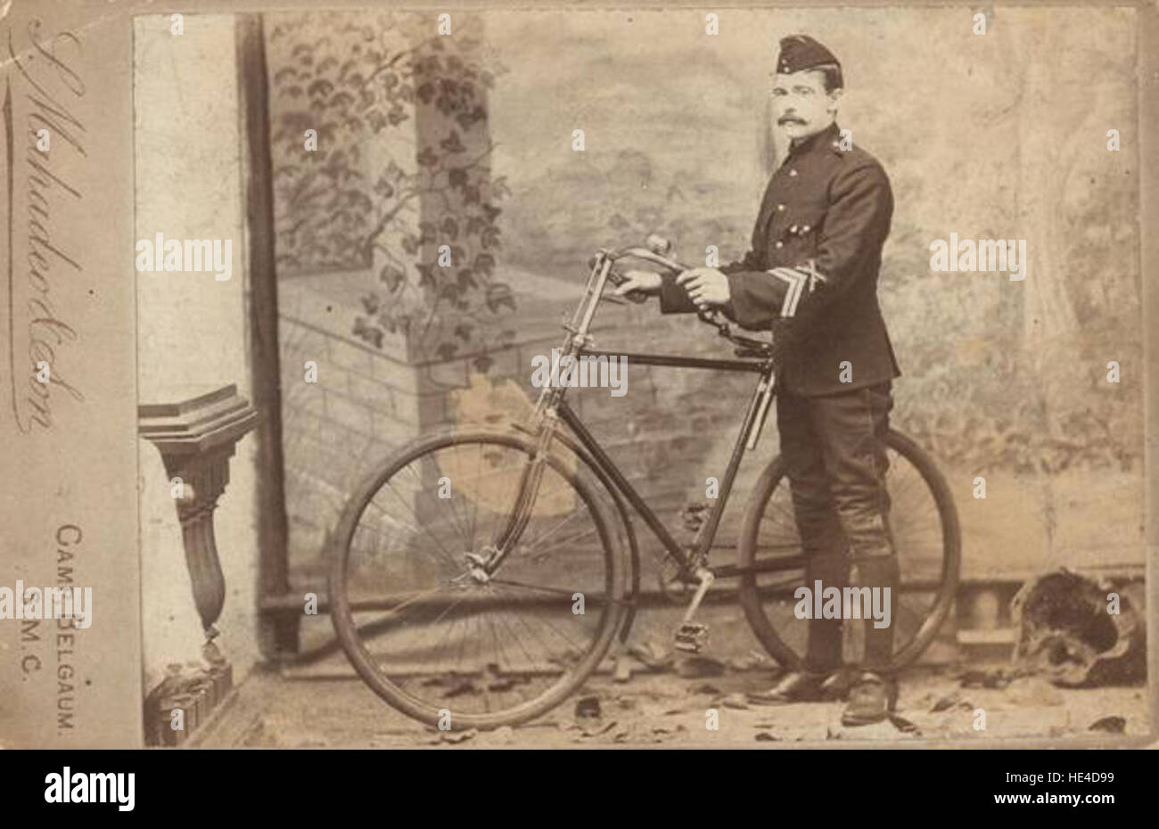 Soldier with bicycle from 1896, historical photograph Stock Photo - Alamy