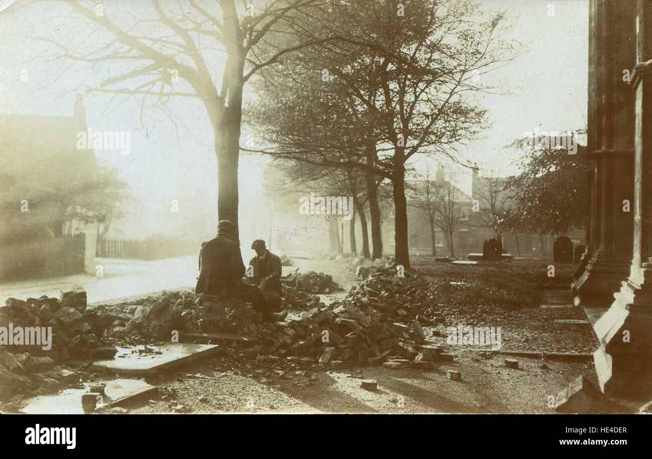The removal of the old Minster wall in Beverley, UK, in 1905, captured ...