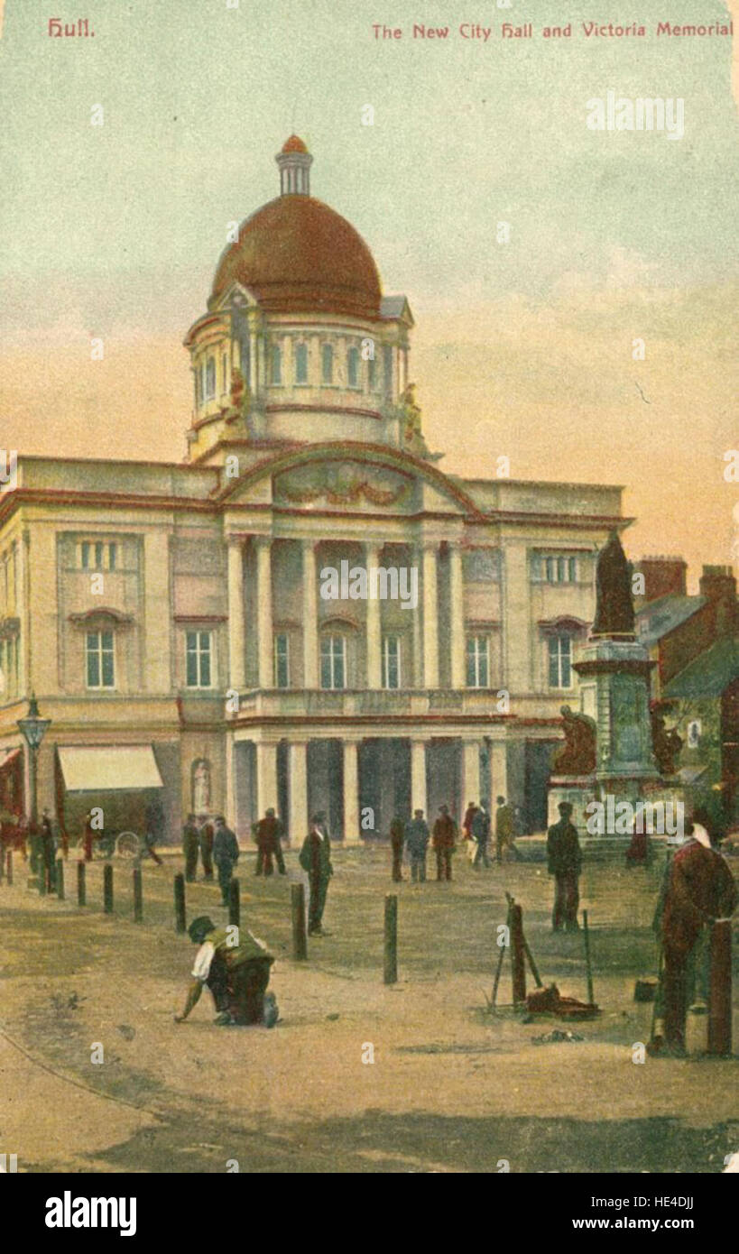 Victoria Square, Hull, 1900, historic image, old photograph, East ...