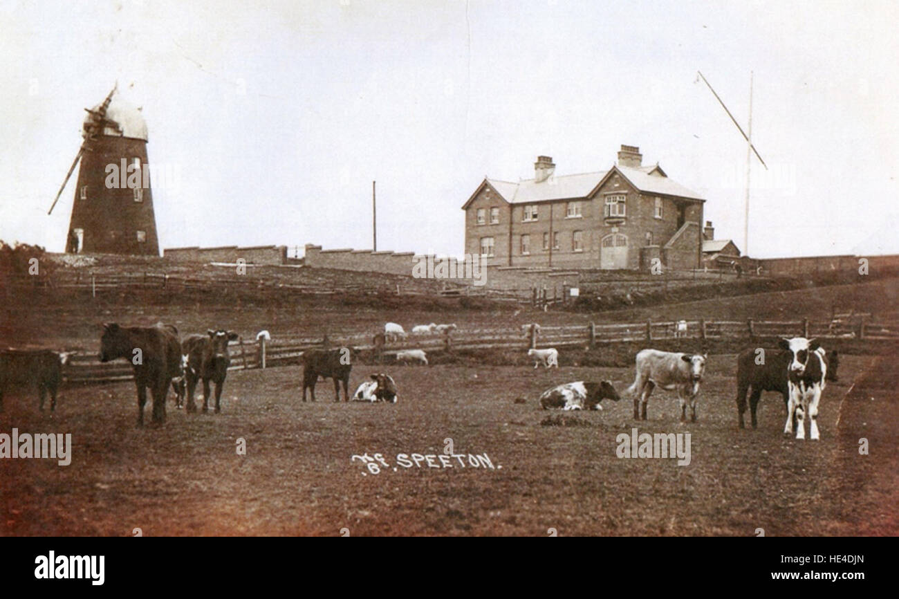 A historic photograph of Speeton Mill in 1920, showing the mill and ...