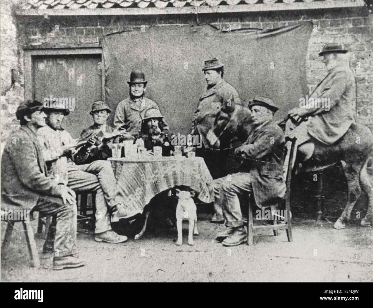 A historical image taken outside the Ferguson Fawsitt Arms pub in ...