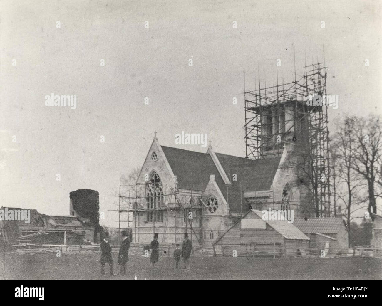The construction of South Dalton Church in 1860, showing the early ...