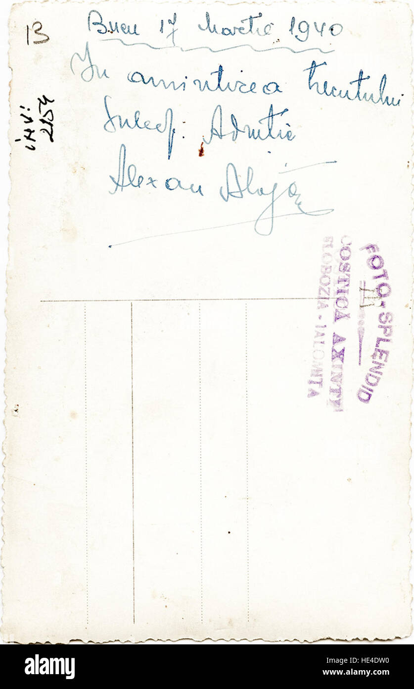 Portrait with a handwritten note on the reverse, commemorating past ...