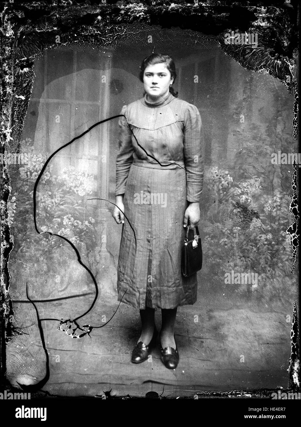 A portrait of a woman captured on a glass plate, preserved in Ialomița ...