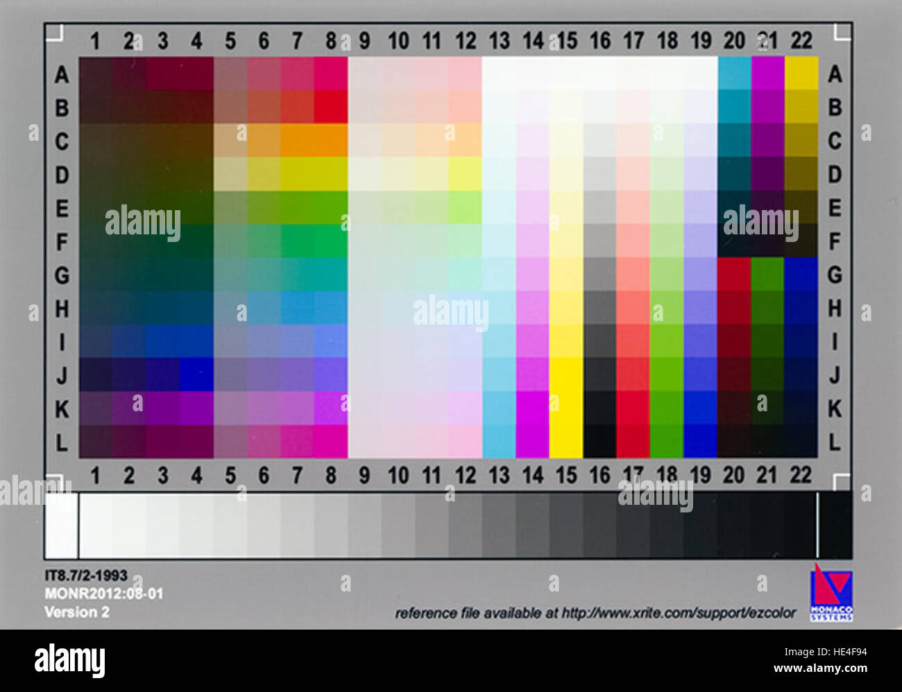 Monaco Systems IT8.7/2 reflexive calibration target from 1993, bundled ...