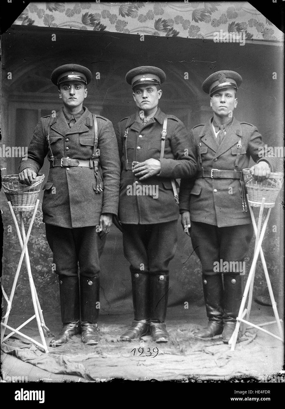 Three soldiers in Romania, 1939, photographed by Costică Acsinte ...