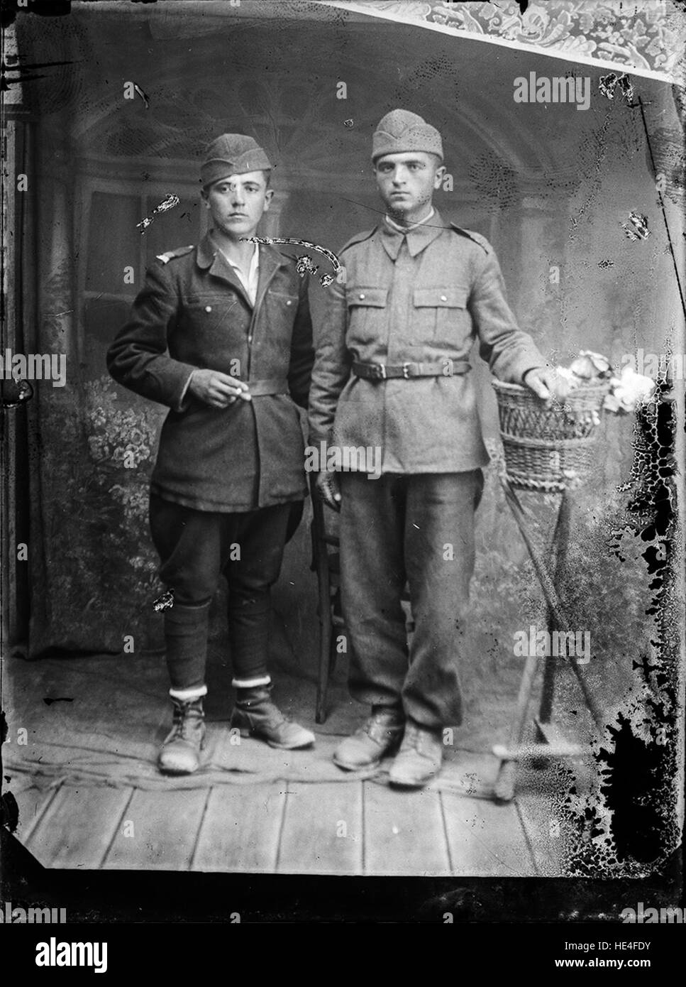 Two Romanian soldiers photographed during the early 20th century ...