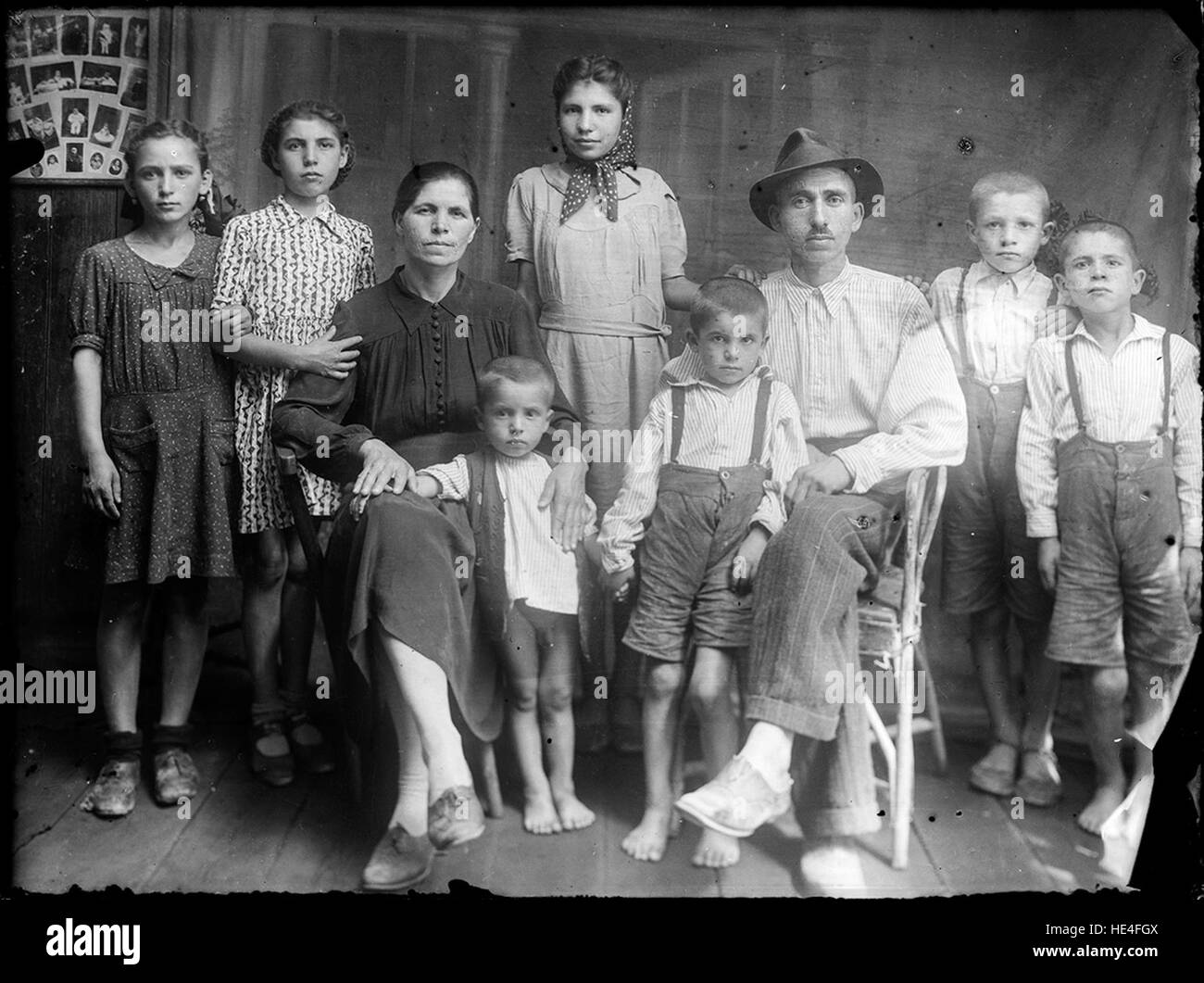 A photograph of a family with seven children from Ialomita, Romania ...