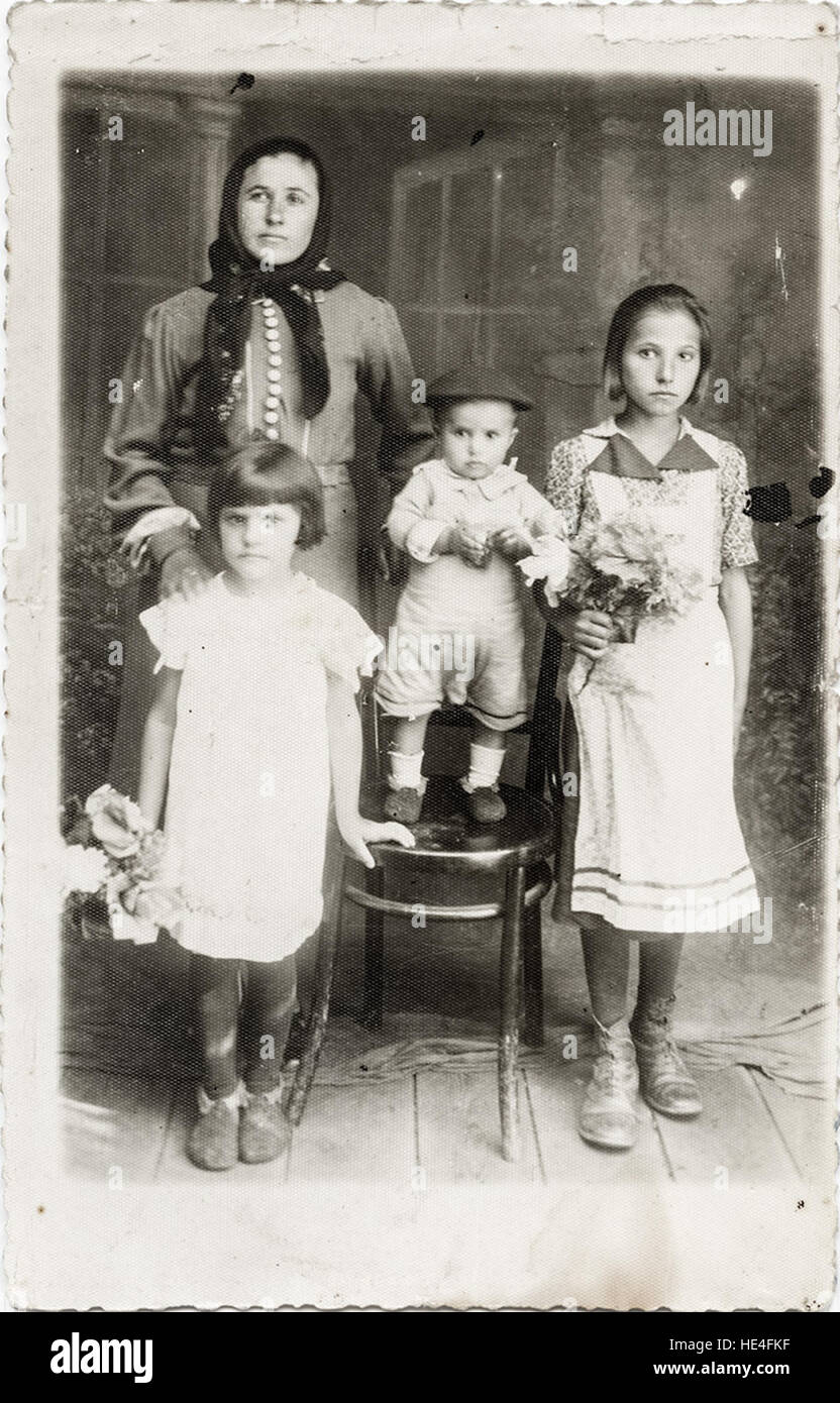 Mother with three children, print, Ialomita, Romania, PŒslaru Bogdan ...
