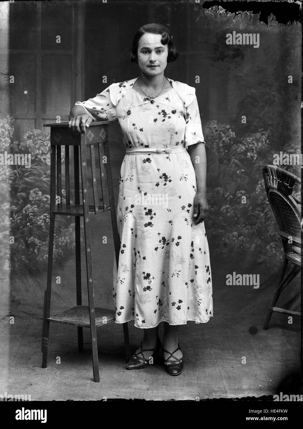 Two portraits, Costica Acsinte Archive, Ialomita, Romania, glass plate ...
