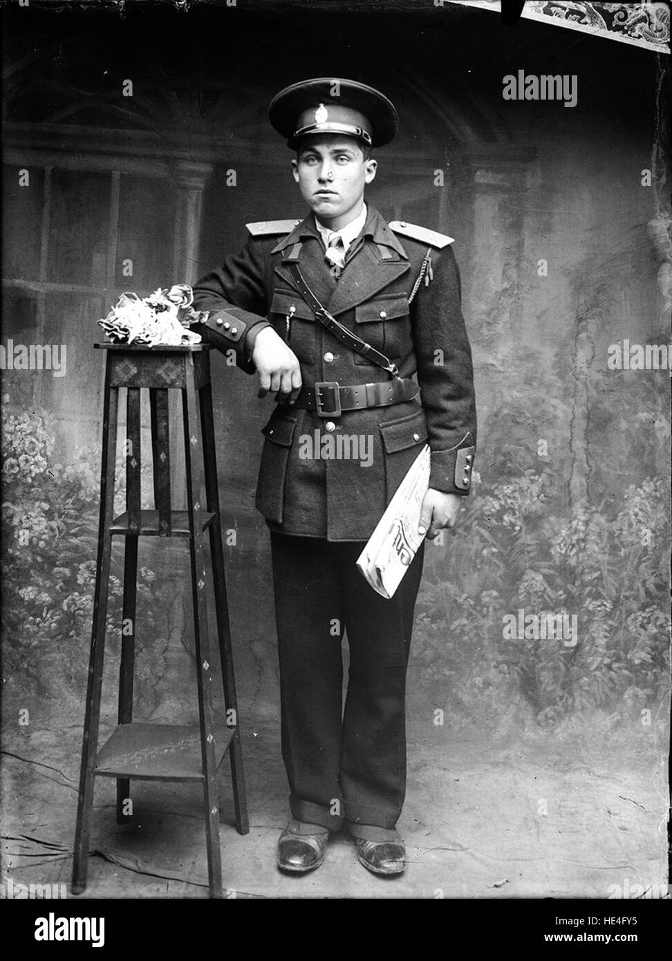 A historic military portrait of a Romanian soldier, taken by Costica ...