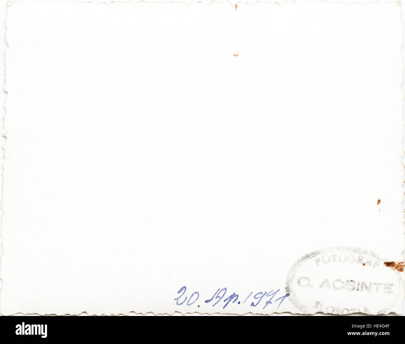 A black stamp on the verso of a print, dated April 20, 1971, indicating ...