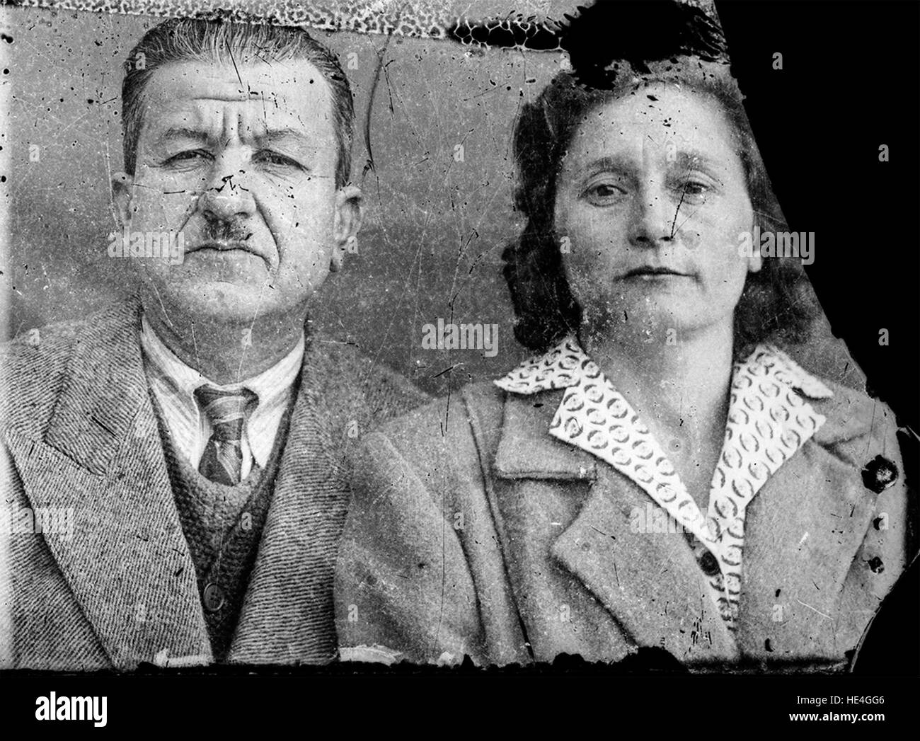 Four images: portraits, Costica Acsinte Archive, glass plate Stock ...