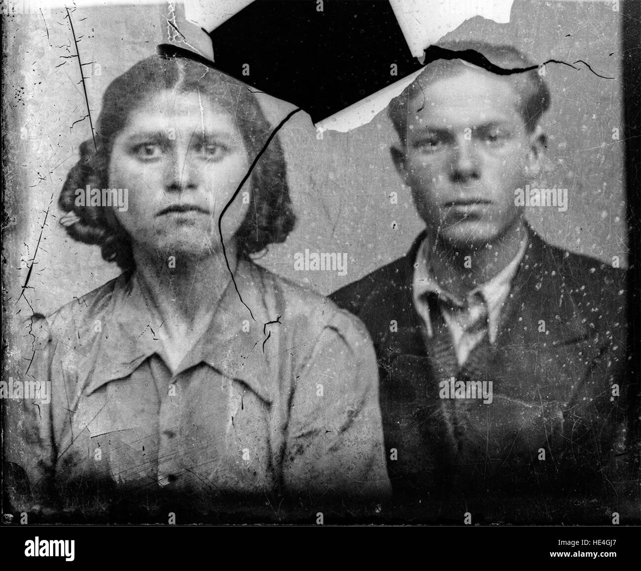 4 portraits, Costica Acsinte Archive, Ialomita, Romania, glass plate ...
