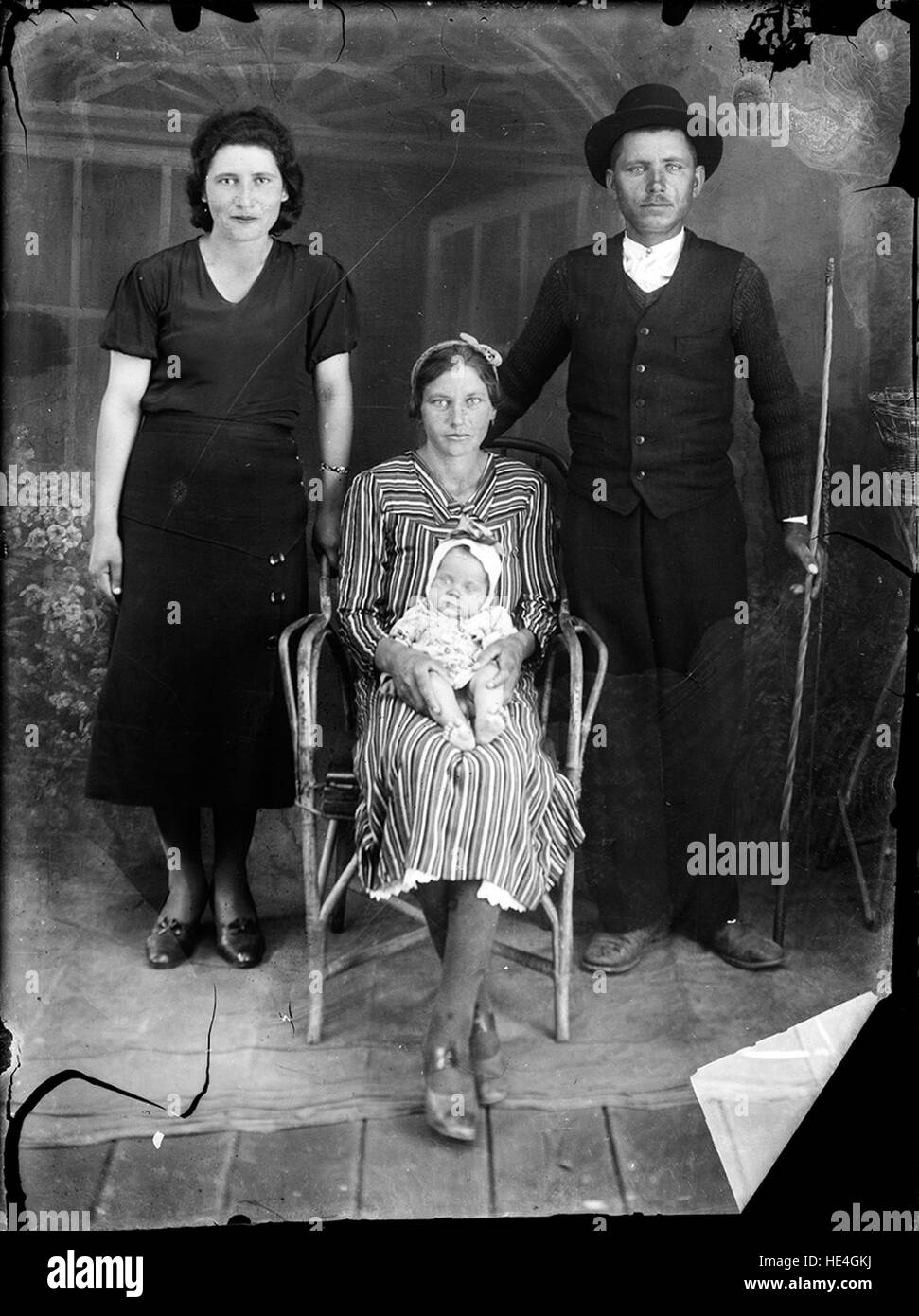 A family portrait from the Costica Acsinte Archive, depicting a ...