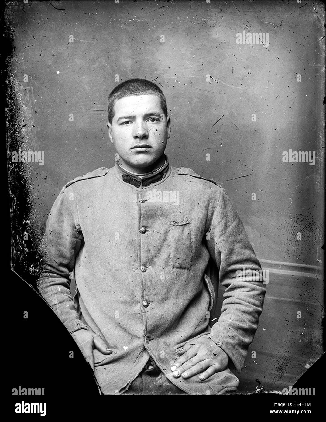 Historic portrait of a military figure from the Costica Acsinte Archive ...