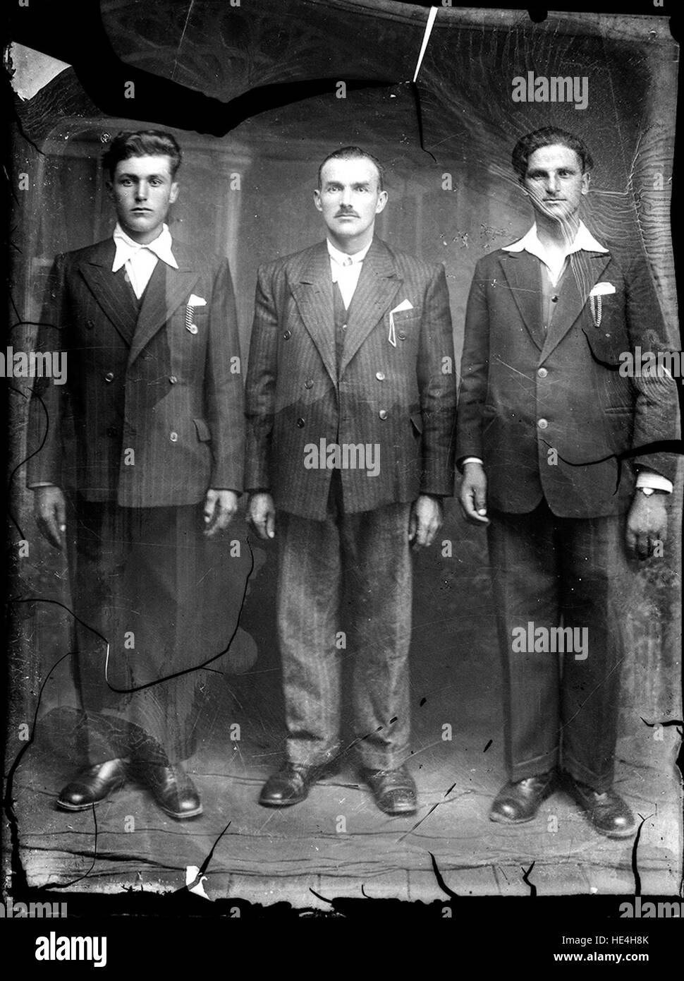 Three men, historic history, bygone image, old ancient past, 20140912 ...