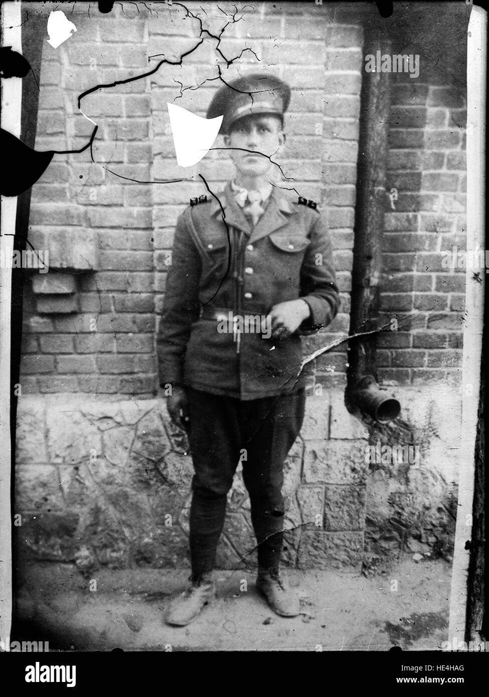 A reproduction of a military portrait by Costica Acsinte, showcasing a ...