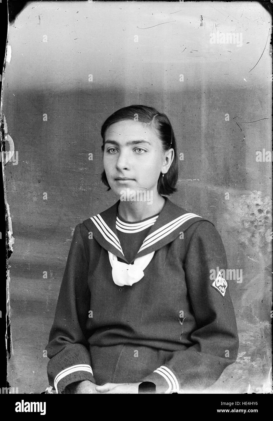 A glass plate negative from Costica Acsinte's archive, showing a ...