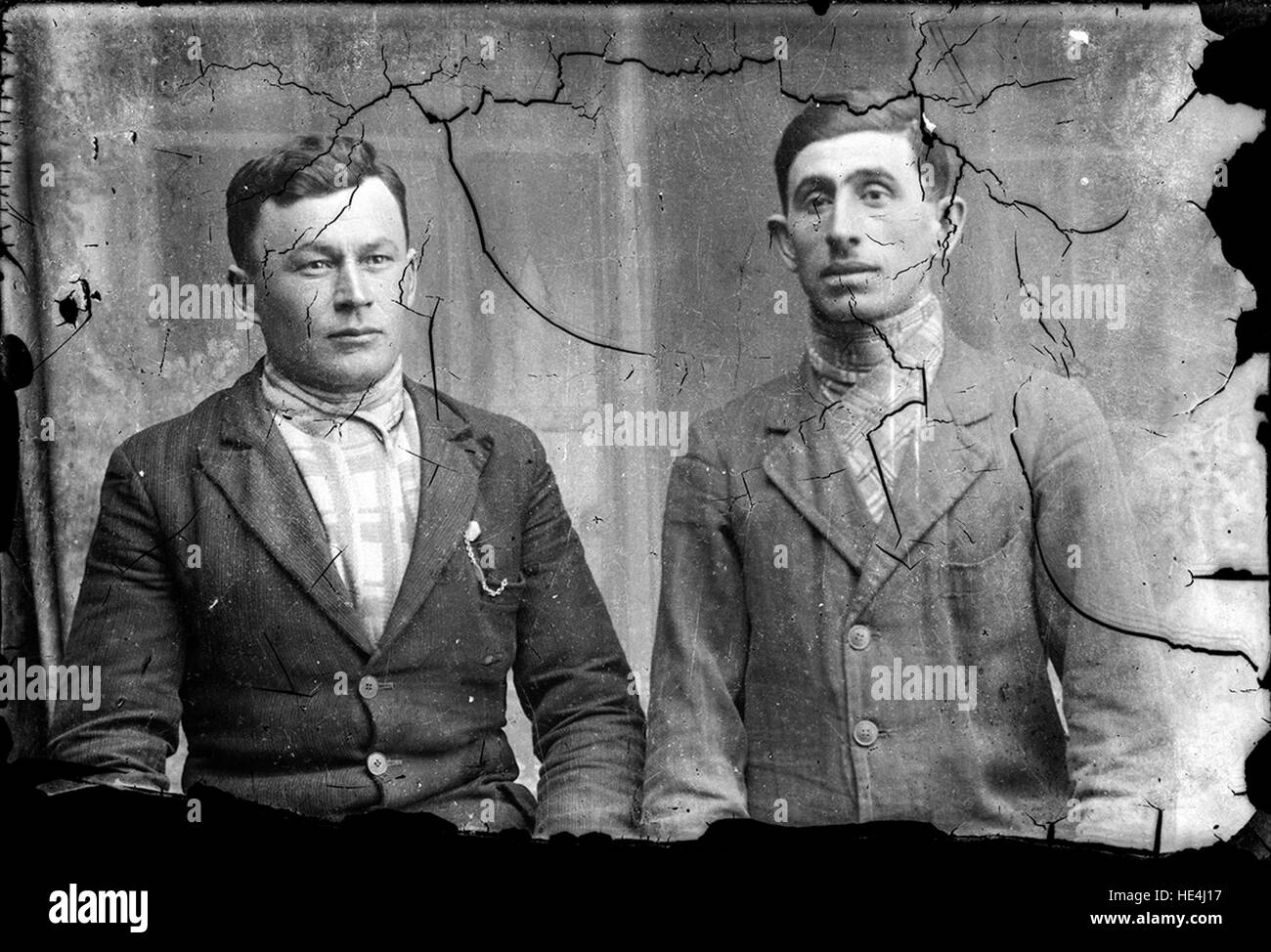 Two young people, historical photo, bygone image, old ancient past ...