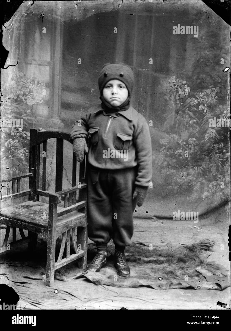 A portrait of a child taken in Romania, preserved in the Costica ...