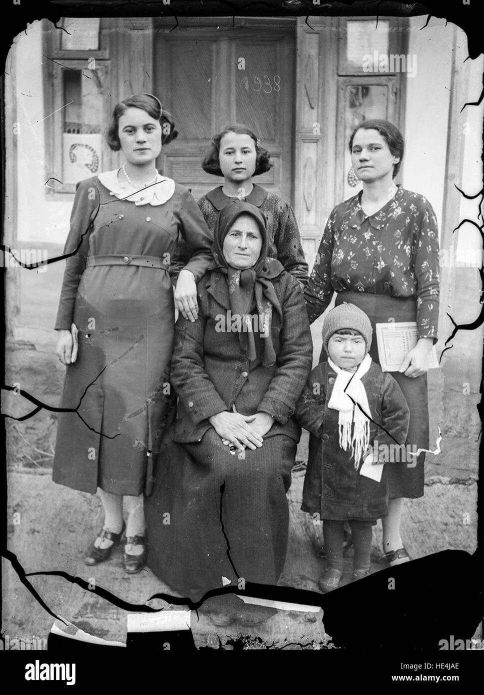 A family portrait from 1938 in Ialomița, Romania, captured by Costică ...